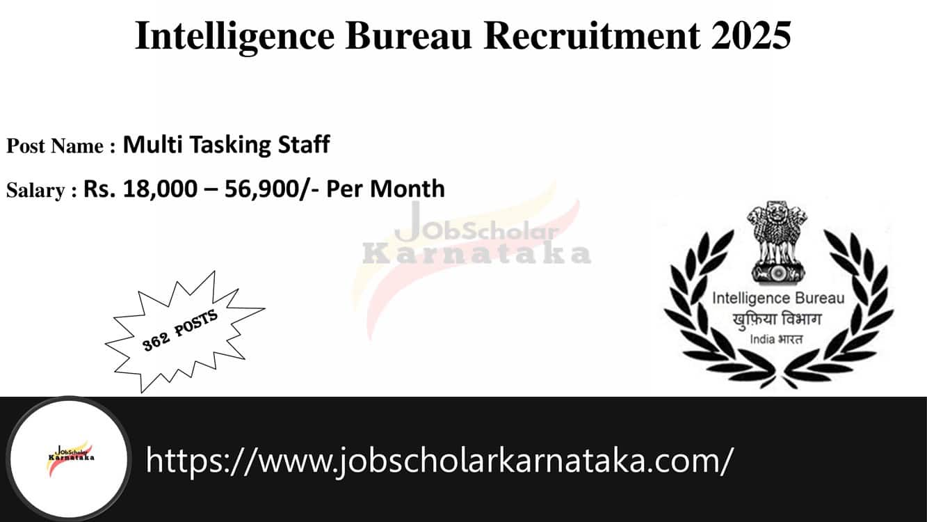 Intelligence Bureau Recruitment 2025 - Apply Online for Multi Tasking Staff